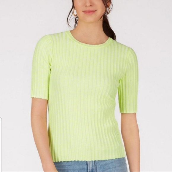 525 America | Tops | 525 America Neon Lime Green Ribbed Knit Top | Poshmark